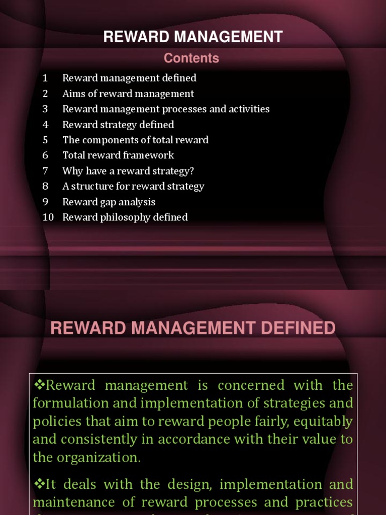 Reward Management | PDF | Employment | Strategic Management