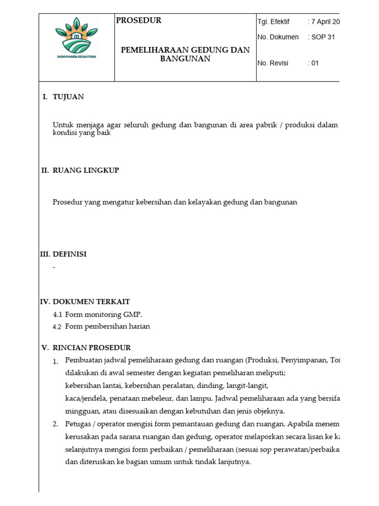 Pemeliharaan Gedung & Bangunan | PDF