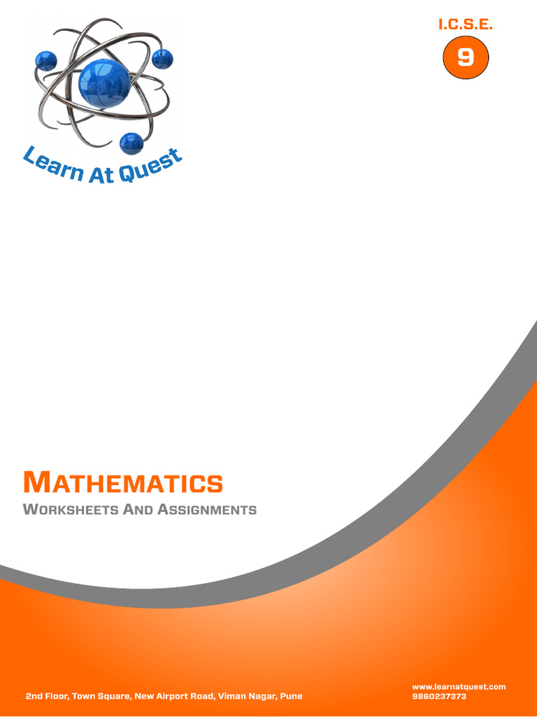 QUEST BOOK ICSE 9 Maths | PDF