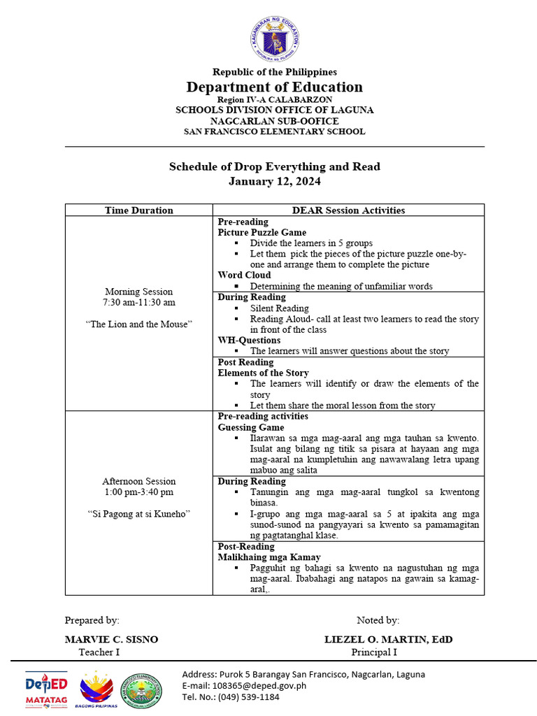 Schedule Session | PDF | Pedagogy | Learning
