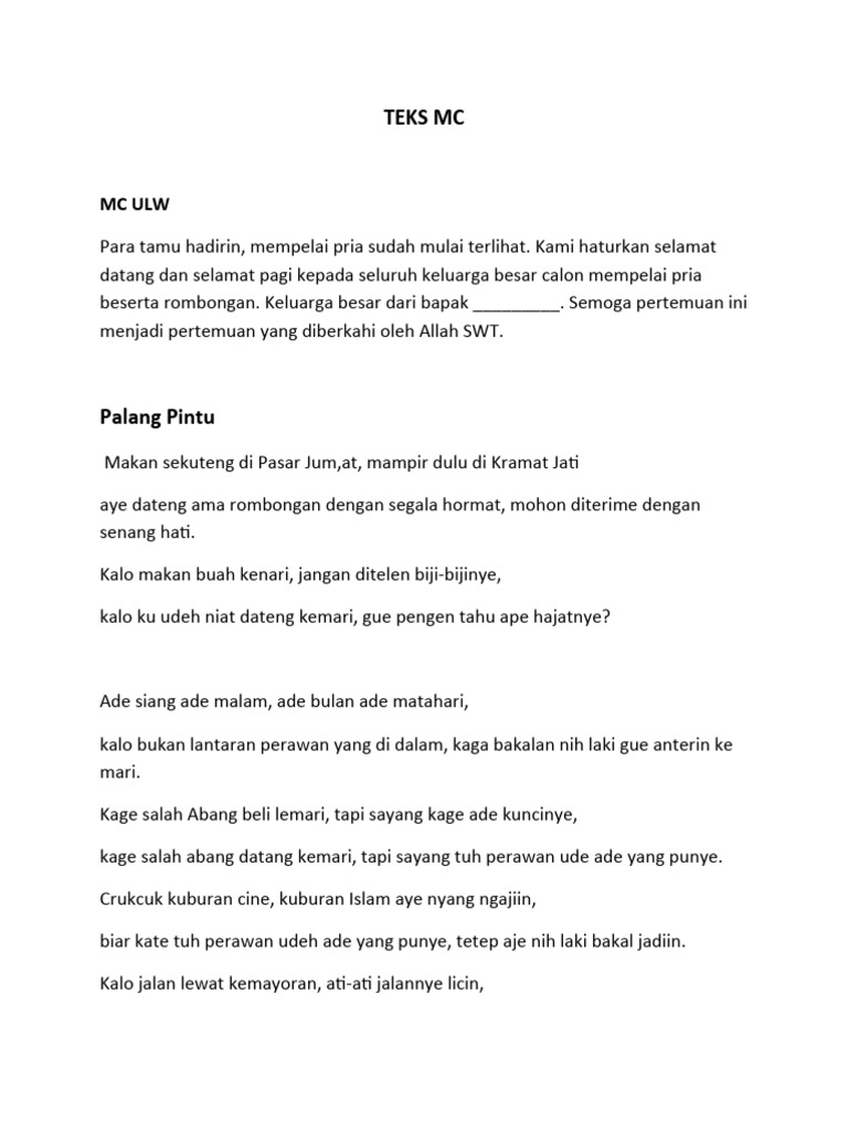 Teks MC New | PDF