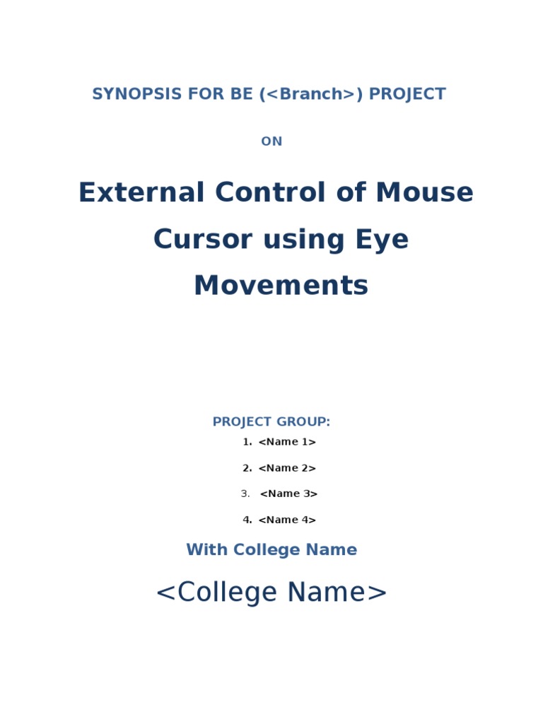 External Control of Mouse Cursor Using Eye Movements | Download Free ...