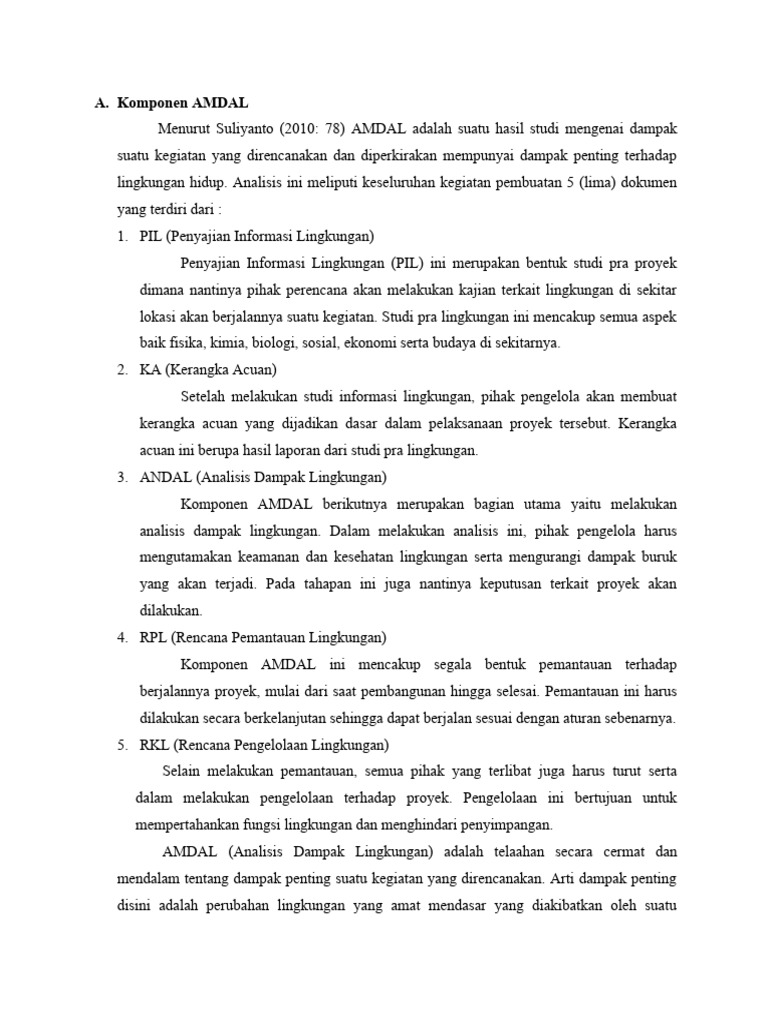 A. Komponen AMDAL | PDF