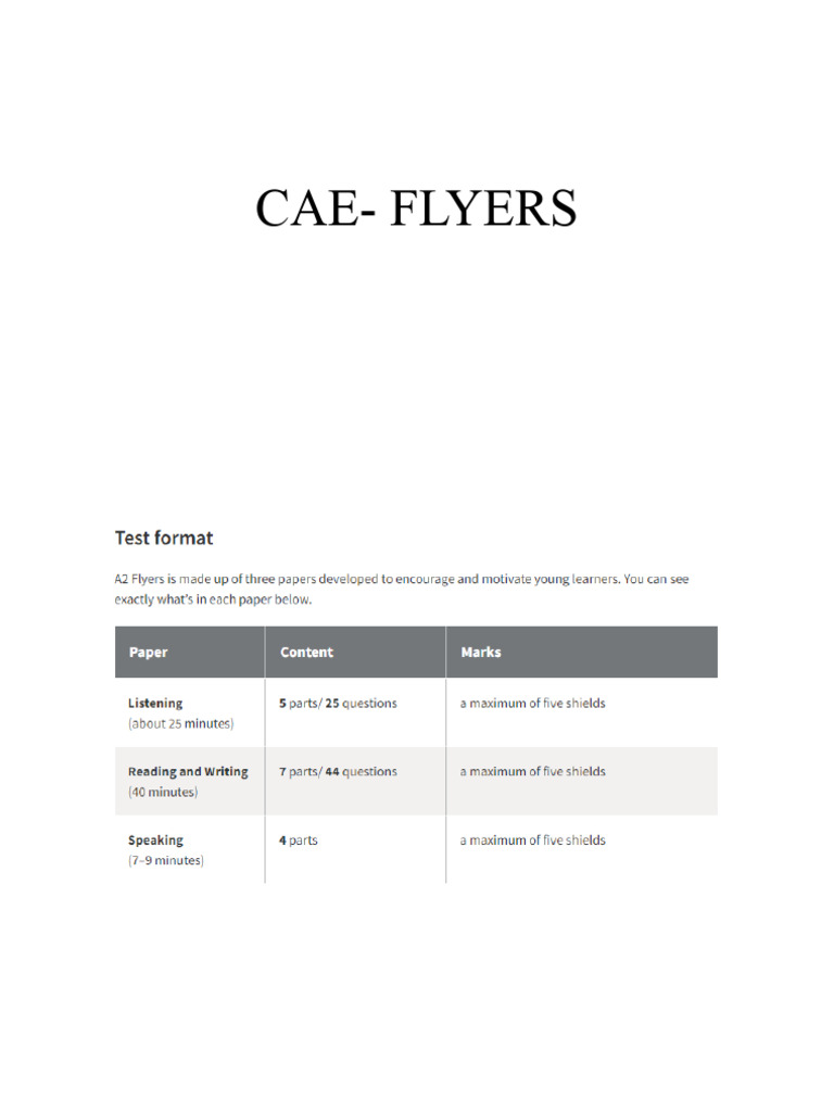 Cae - Flyers | PDF | Vocabulary | Communication