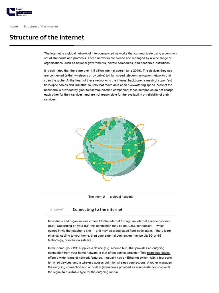 Structure of The Internet - Isaac Computer Science | PDF | Computer ...
