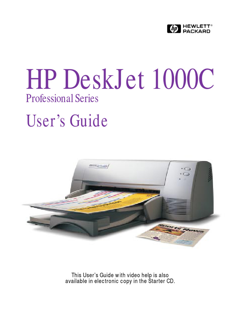 HP Deskjet 1000C: User'S Guide | PDF | Electrical Connector | Printer ...