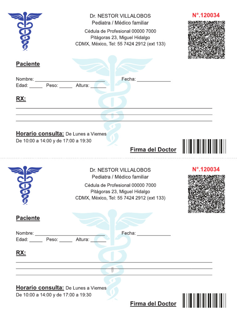 Receta Dr. Nestor Villalobos-1 | PDF