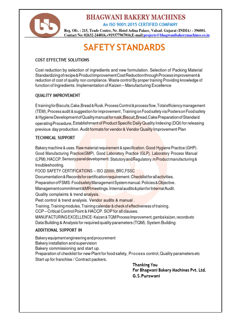 Safety Standard - 1 | PDF | Hazard Analysis And Critical Control Points ...