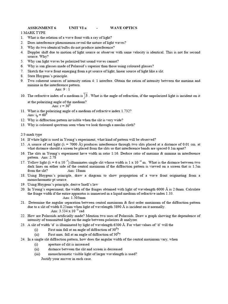 CBSE Class 12 Physics Worksheet | PDF