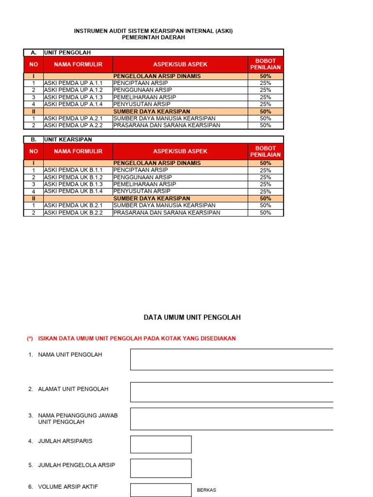 Form Aski Up - Pemda 2023 | PDF