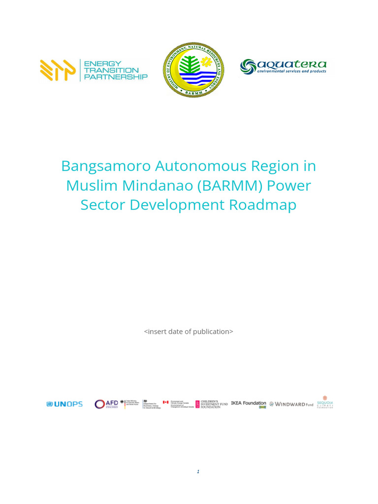 BARMM Power Sector Development Roadmap | PDF | Renewable Energy | Economies