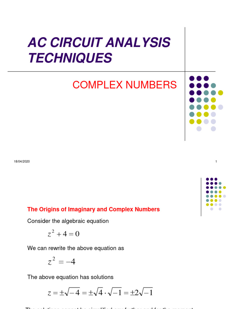 BEV10403 - Week 6 - Complex Numbers | PDF | Complex Number | Cartesian ...