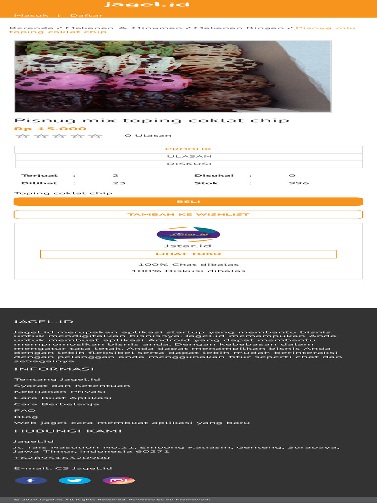 Pisnug Mix Toping Coklat Chip Jstar - Id | PDF