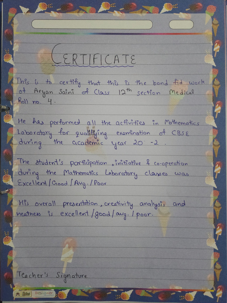 Maths Project File | PDF