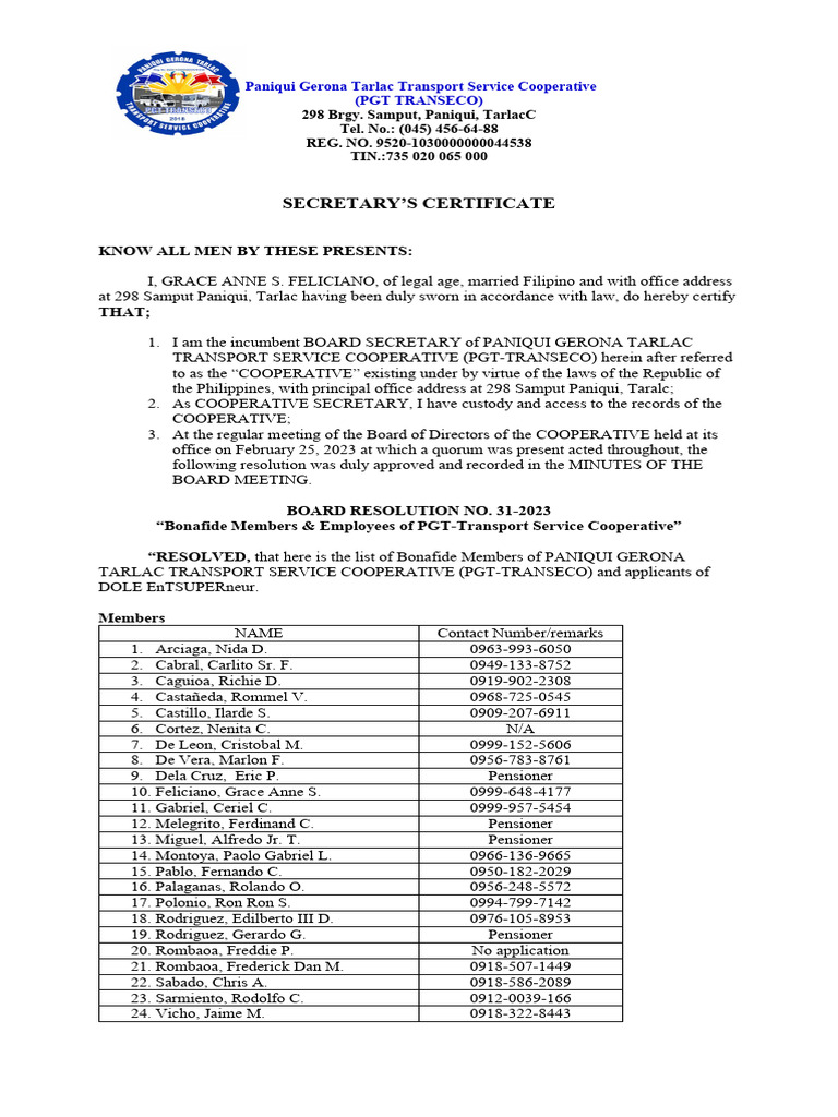 Board Resolution | PDF