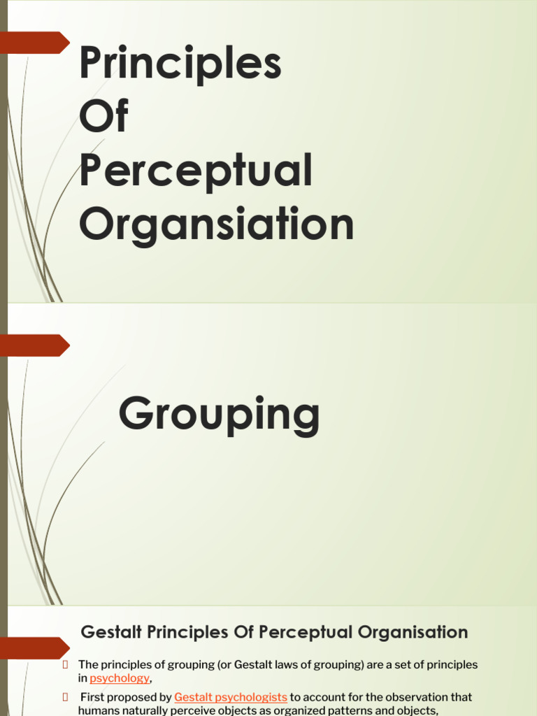 Perceptual Organsiation | PDF | Perception | Mental Processes