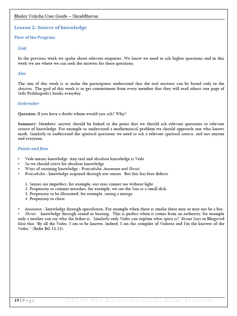 Lesson 2 - Source of Knowledge | PDF | Vedas | Evidence