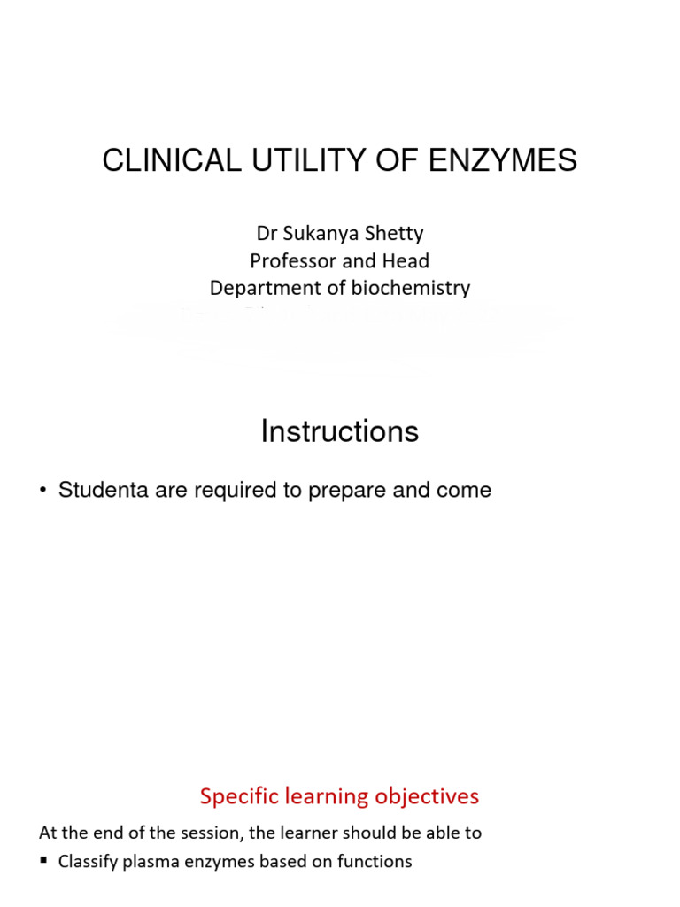 Clinical Importance of Enzymes | PDF | Lactate Dehydrogenase | Enzyme