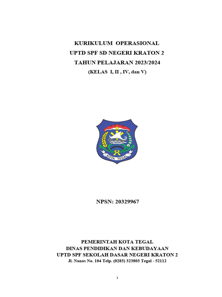 Kosp SDN Kraton 2 Tahun 2023-2024 | PDF
