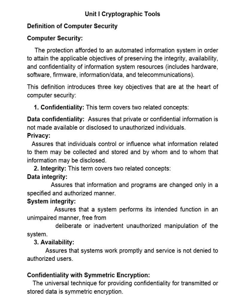 System Security Unit 1 | PDF