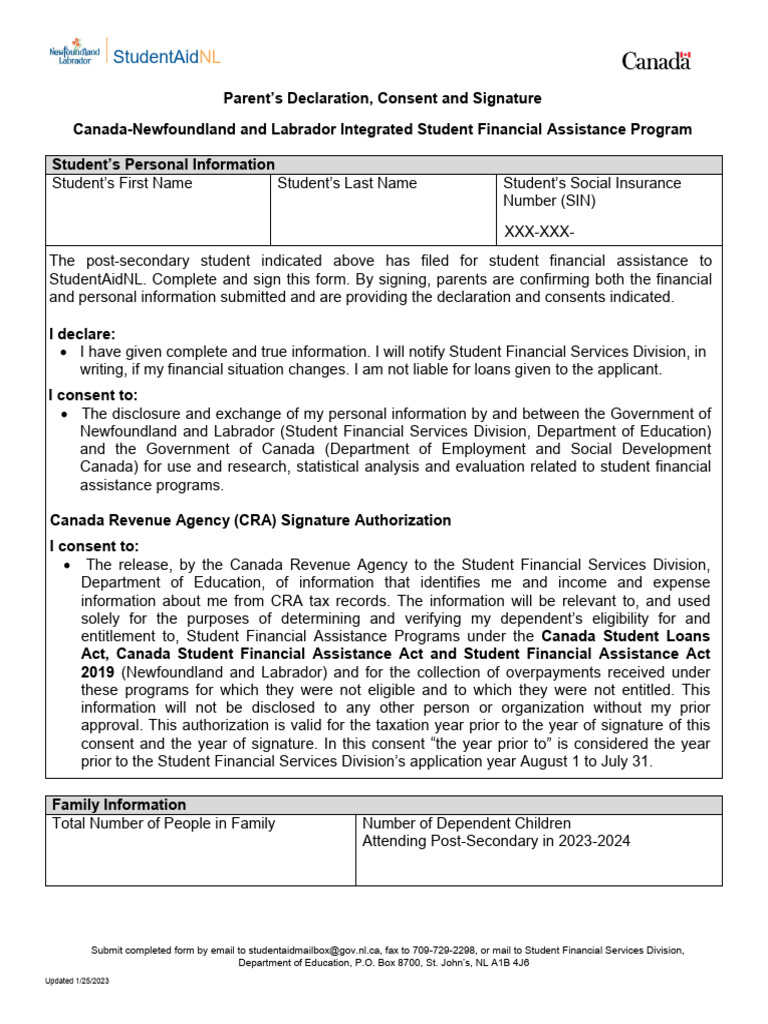 Parents Declaration 2023 2024 | PDF | Taxes | Government Finances