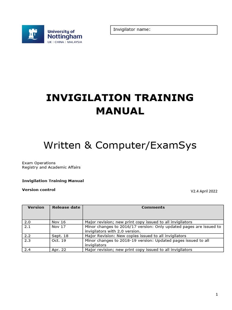 Invigilation Manual 2022 Final | PDF | Identity Document