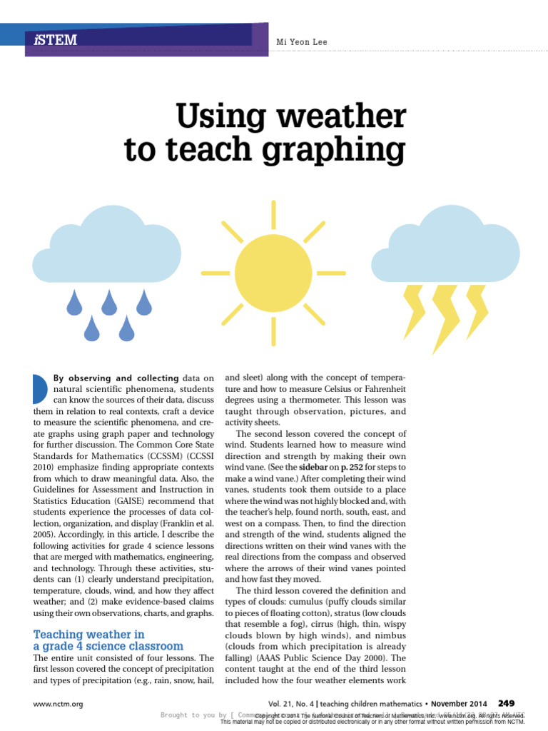 S8-Reading-Using Weather To Teach Graphing | PDF | Cloud | Precipitation