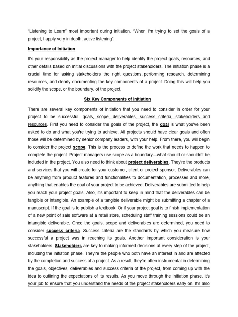 Initiation Components and Cost-Benefits Analysis | PDF | Cost–Benefit ...