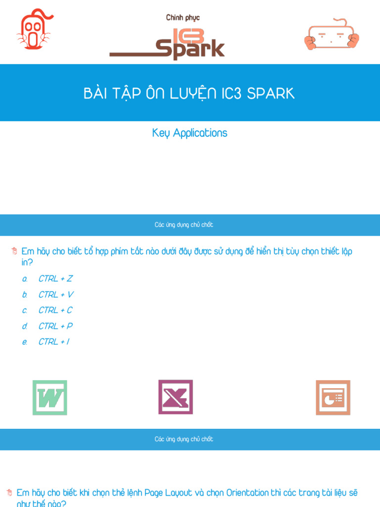 Bài ôn luyện IC3 Spark KA-Key - app | PDF
