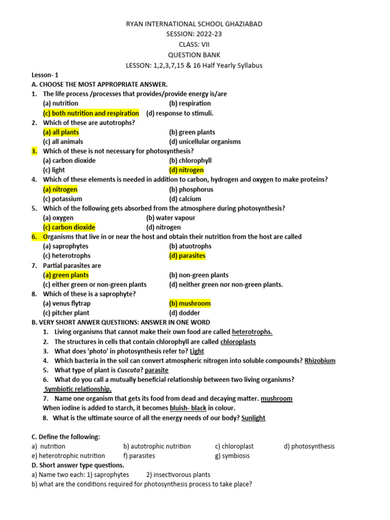 Class 7 Science Question Bank PDF | PDF | Mirror | Acid