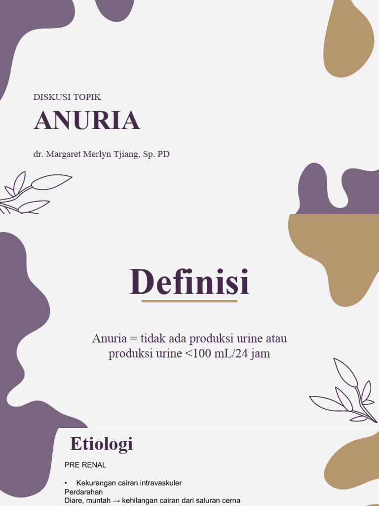 Definisi dan Penyebab Anuria | PDF