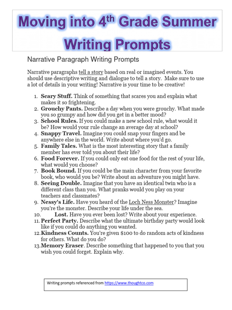 3rd Grade Writing Prompts PDF | PDF