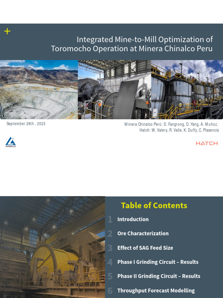 Integrated M2M Optimization Toromocho Operation MCP Perú-2 | PDF | Mill ...