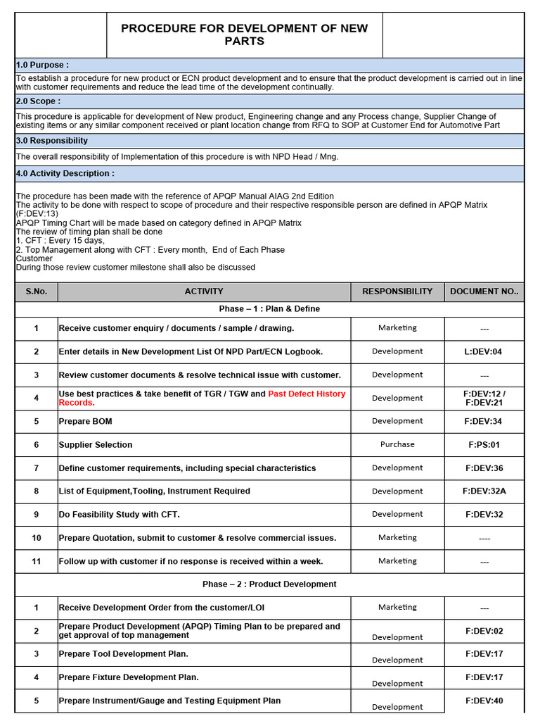 NPD Procedure V3 | PDF