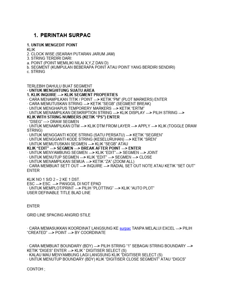 Panduan Penggunaan Surpac 2020 | PDF