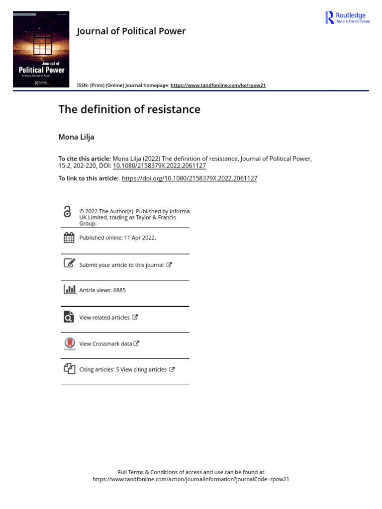 The Definition of Resistance | PDF | Power (Social And Political ...