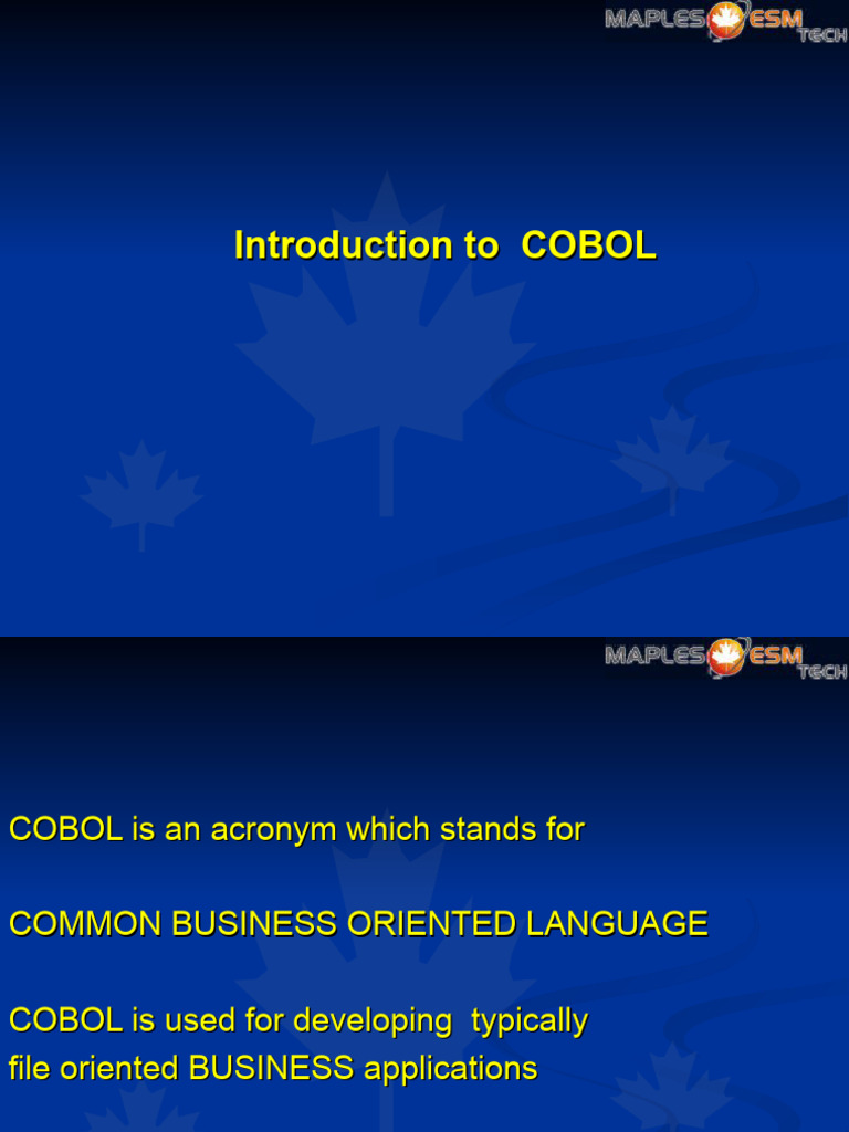 Cobol - Day 01 | PDF | Computer Program | Programming