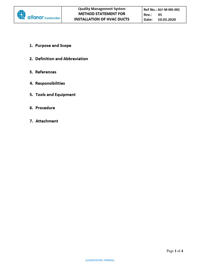 3-3-1. MOS HVAC Duct Installation | PDF | Duct (Flow) | Home Appliance