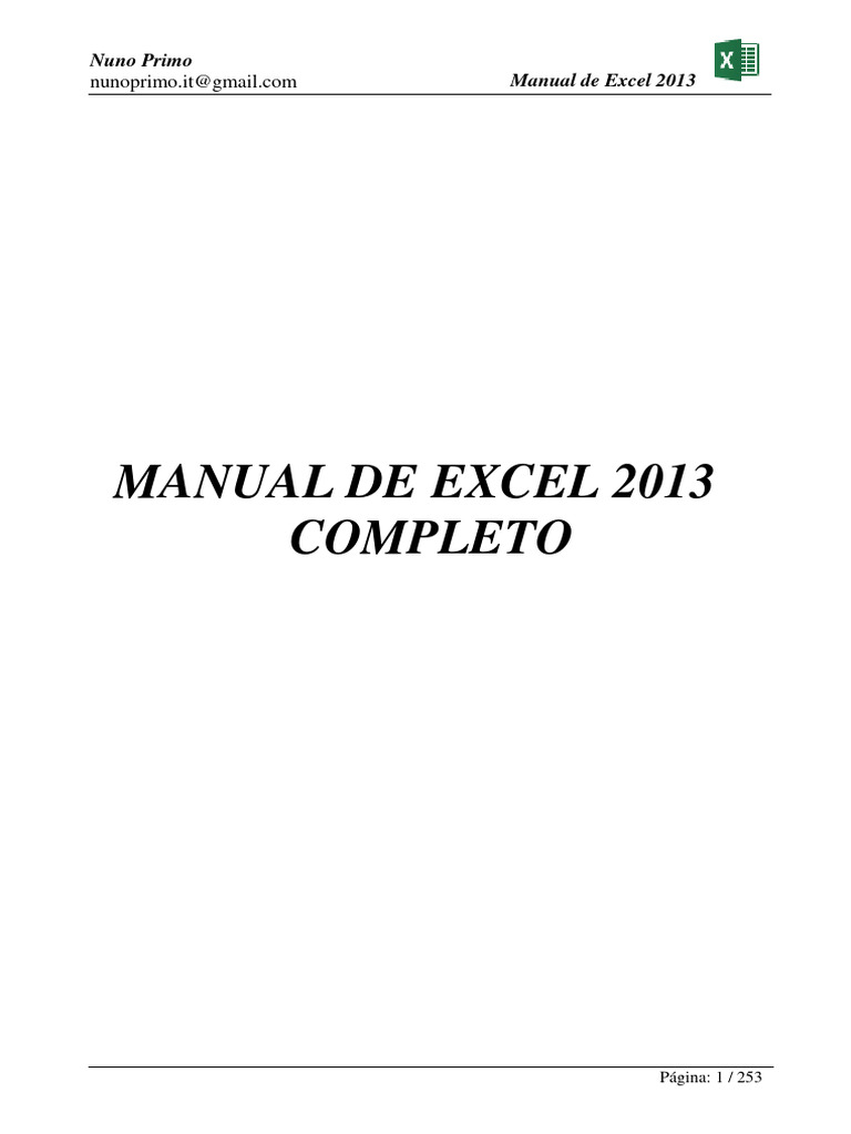Manual de Excel 2013 Completo | PDF