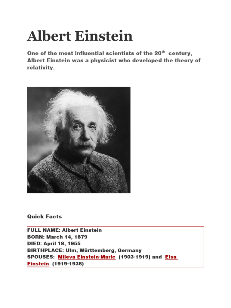 Albert Einstein | PDF | Albert Einstein | Gravity
