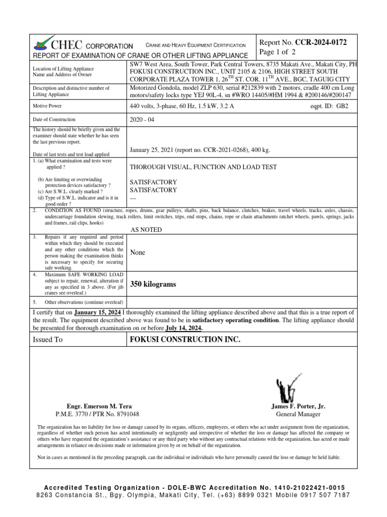 0172 Motorized Gondola (GB2) | PDF | Crane (Machine) | Machines