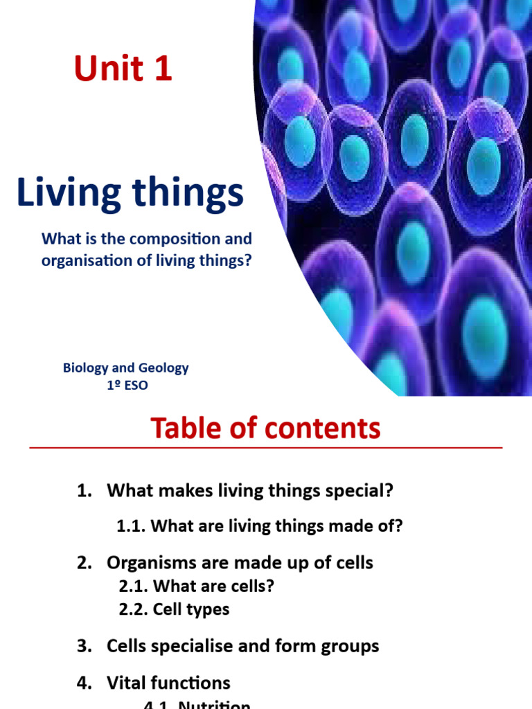 Unit 1 Living Things | PDF