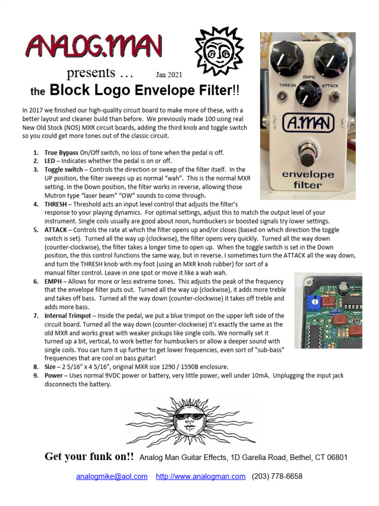 Envelope Filter Manual | PDF | Filter (Signal Processing) | Switch