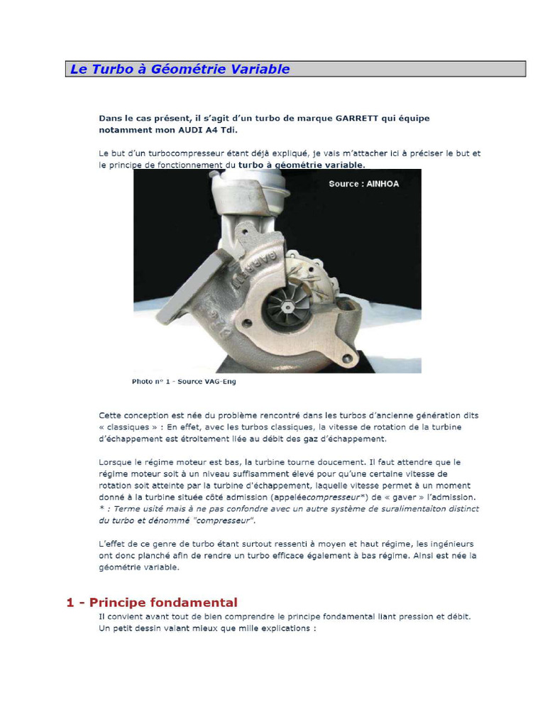 Turbo Geometrie Variable | PDF
