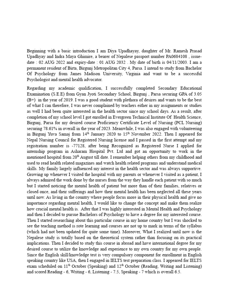 Diya Sop 123 | PDF | Nursing | Mental Health