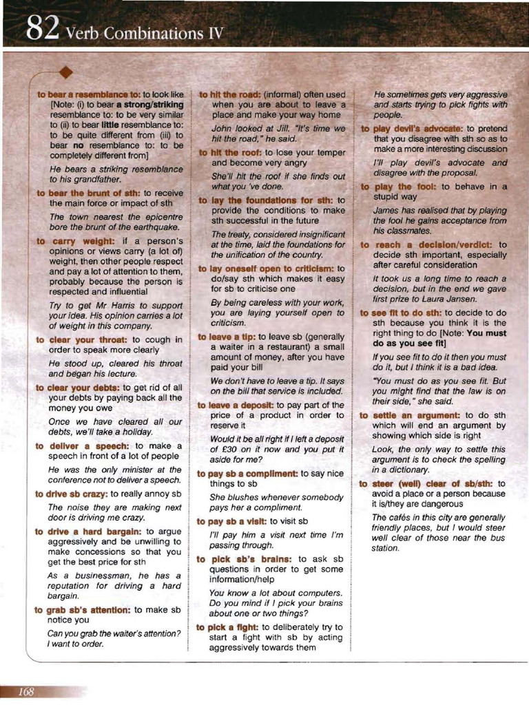 Agv Unit 82 Verb Combinations Iv Pdf