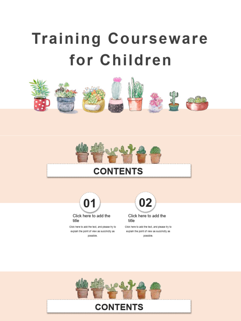 Cartoon Training Courseware For Children Template | PDF