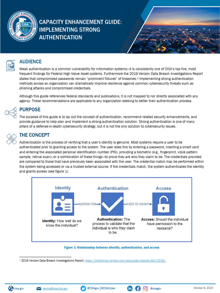 CISA - CEG - Implementing - Strong - Authentication - FINAL Aug-23 Revision | PDF ...