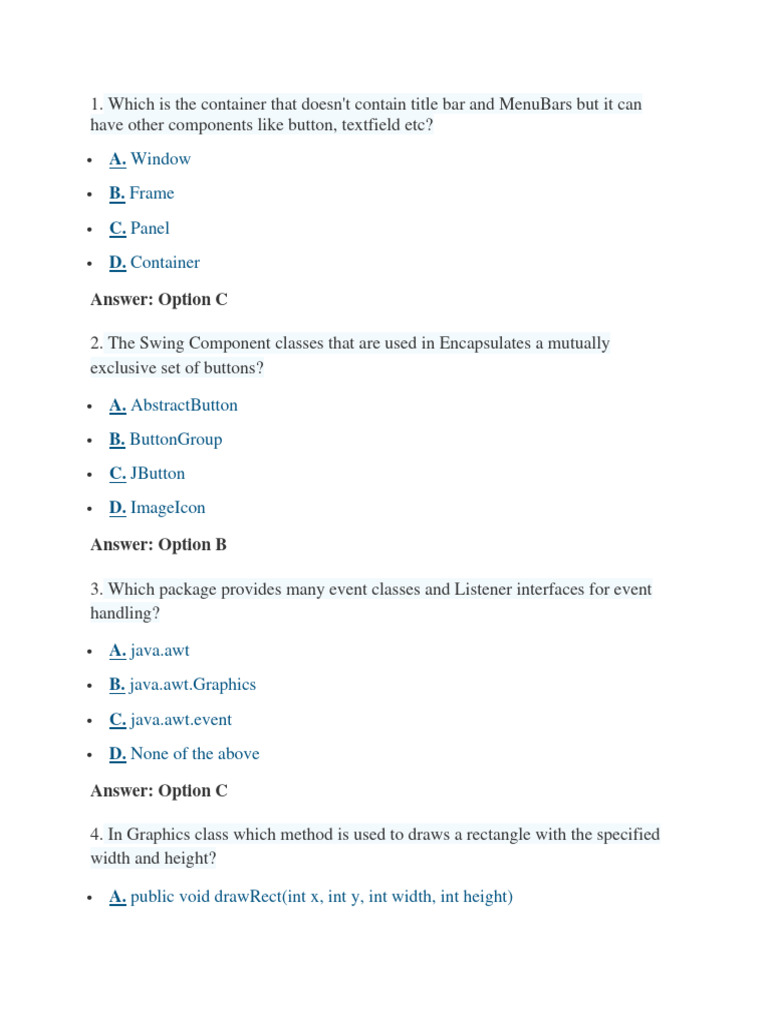 MCQ Unit-1 | PDF | Java Platform | Object (Computer Science)