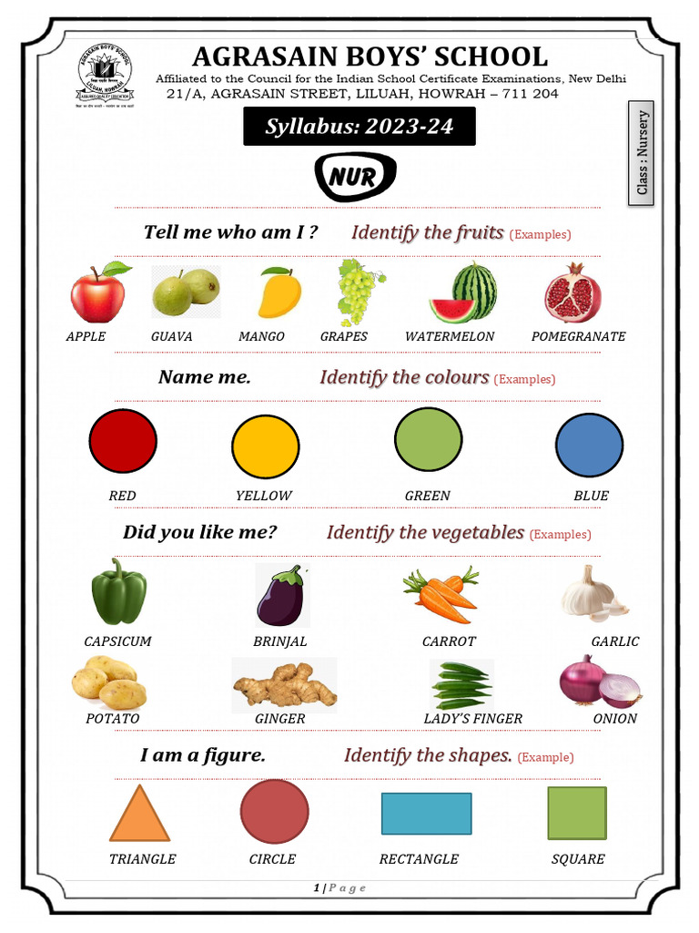 Syllabus Nursery | PDF
